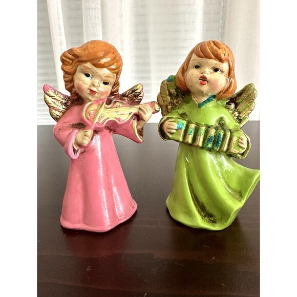 Unbranded | Holiday | Christmas Musical Angels Accordion Violin Pink ...